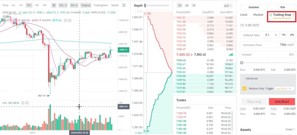 Binance trailing stop emri için ilk olarak emirler bölümünden trailing ...